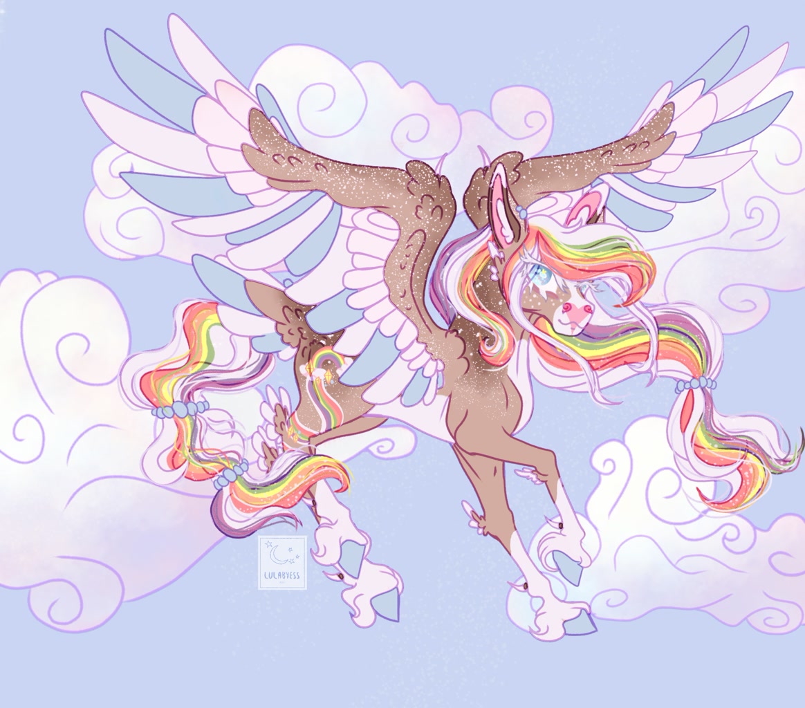 #2629501 - safe, artist:pegasus004, oc, oc only, pegasus, pony, blaze (coat marking), cloud ...