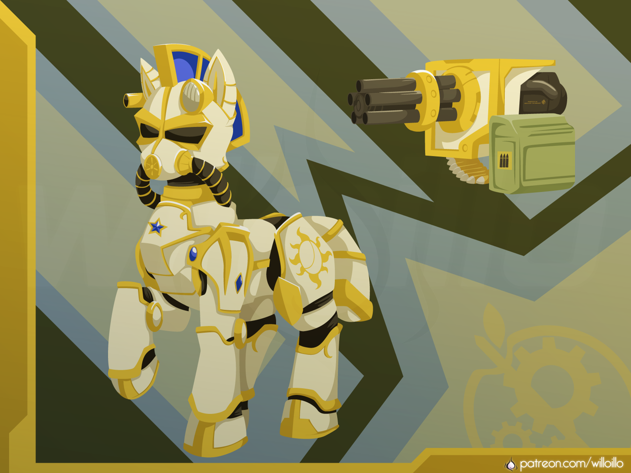 #2631064 - safe, artist:willoillo, fallout equestria, armor, commission ...