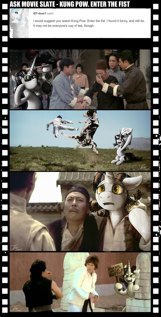 #2647174 - safe, artist:jamescorck, oc, oc:movie slate, cow, human ...