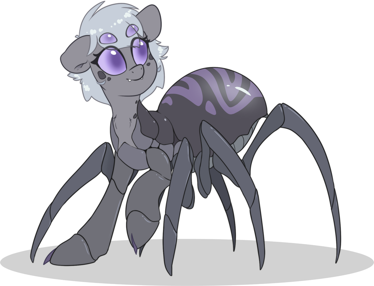 #2653632 - safe, artist:fluffyxai, oc, oc only, oc:nightshade moonlight, drider, monster pony ...