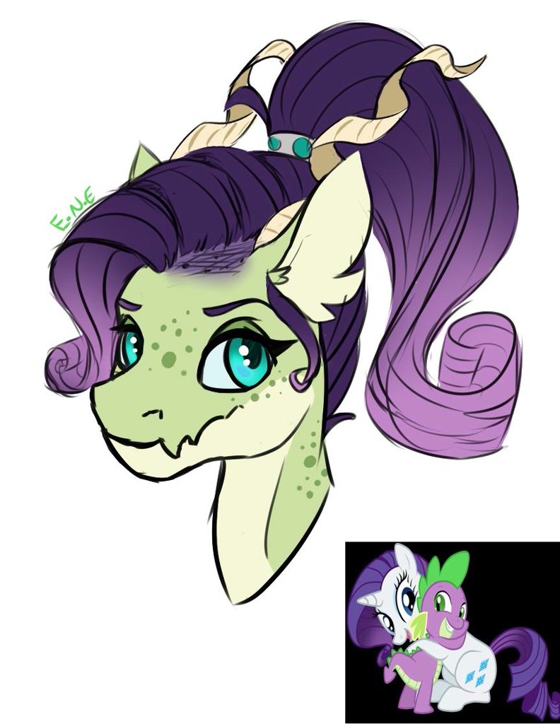 #2657828 - safe, artist:eperyton, rarity, spike, dracony, dragon ...