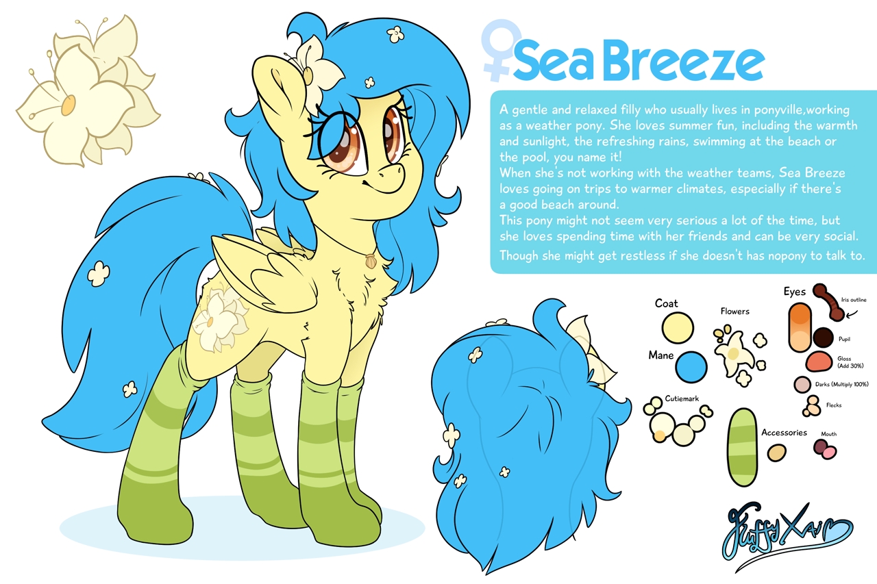 #2647957 - safe, artist:fluffyxai, oc, oc:sea breeze, pegasus, pony, chest fluff, clothes, cutie ...