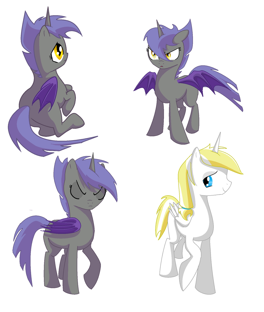 #2660863 - safe, artist:joan-grace, oc, oc only, alicorn, bat pony, bat ...