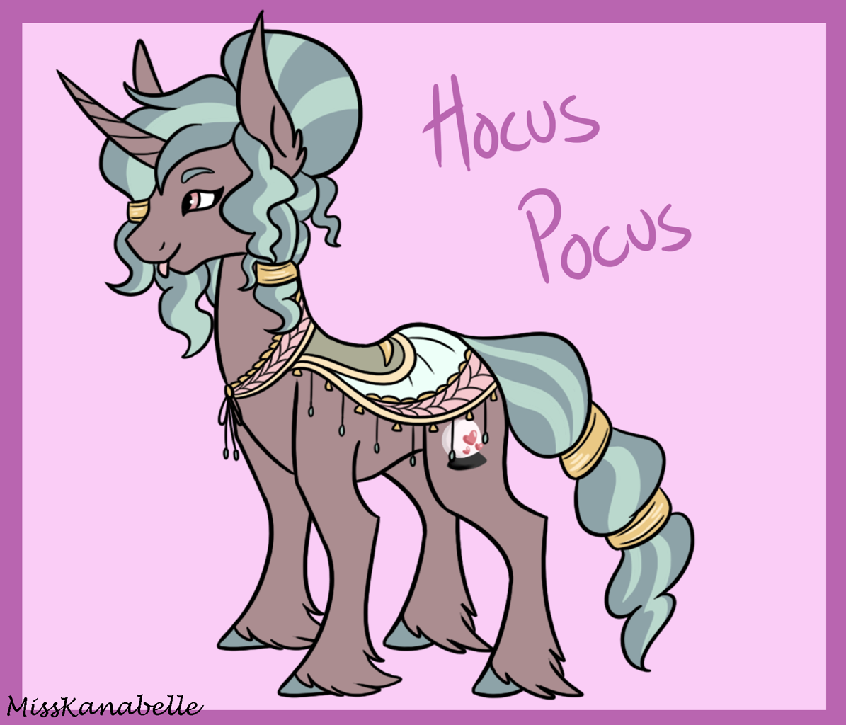 #2662846 - safe, artist:misskanabelle, oc, oc only, oc:hocus pocus, pony, saddle arabian ...