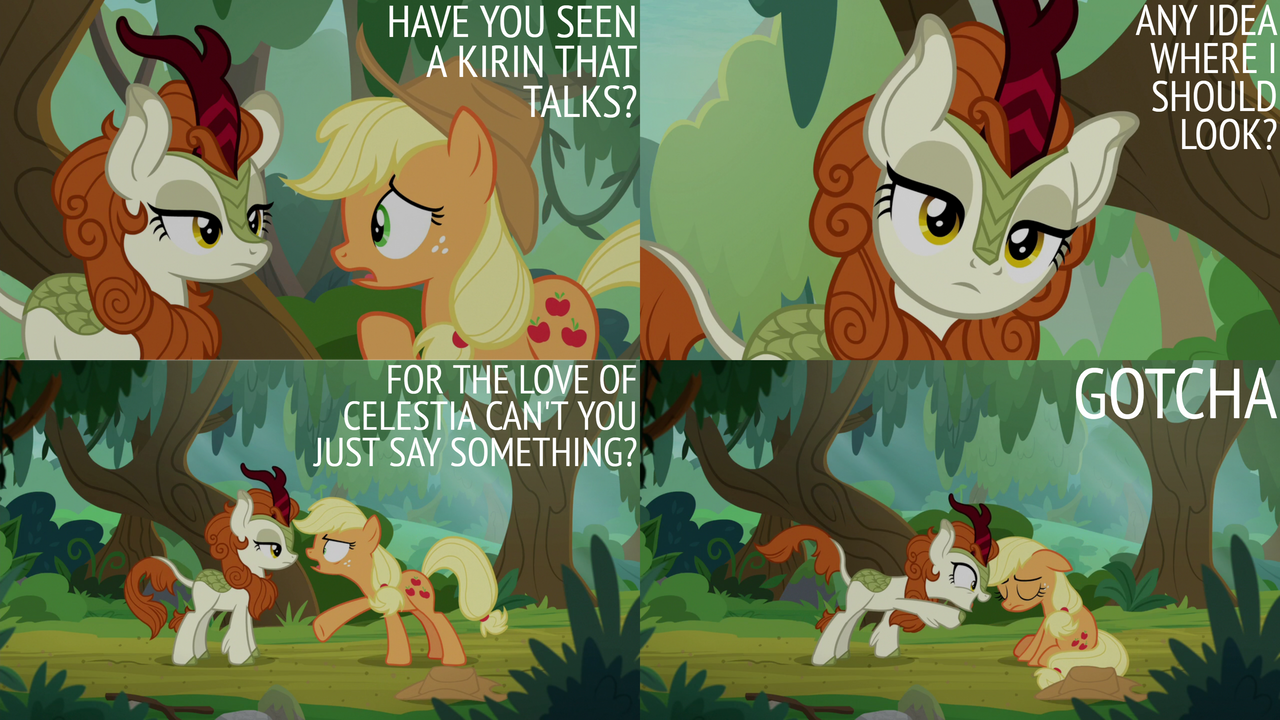 #2665813 - safe, edit, edited screencap, editor:quoterific, screencap, applejack, autumn blaze ...