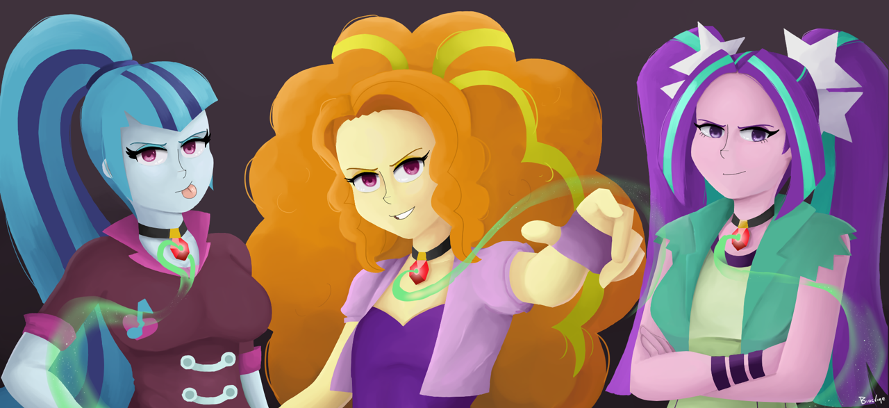 #2649668 - safe, artist:biocrine, adagio dazzle, aria blaze, sonata ...