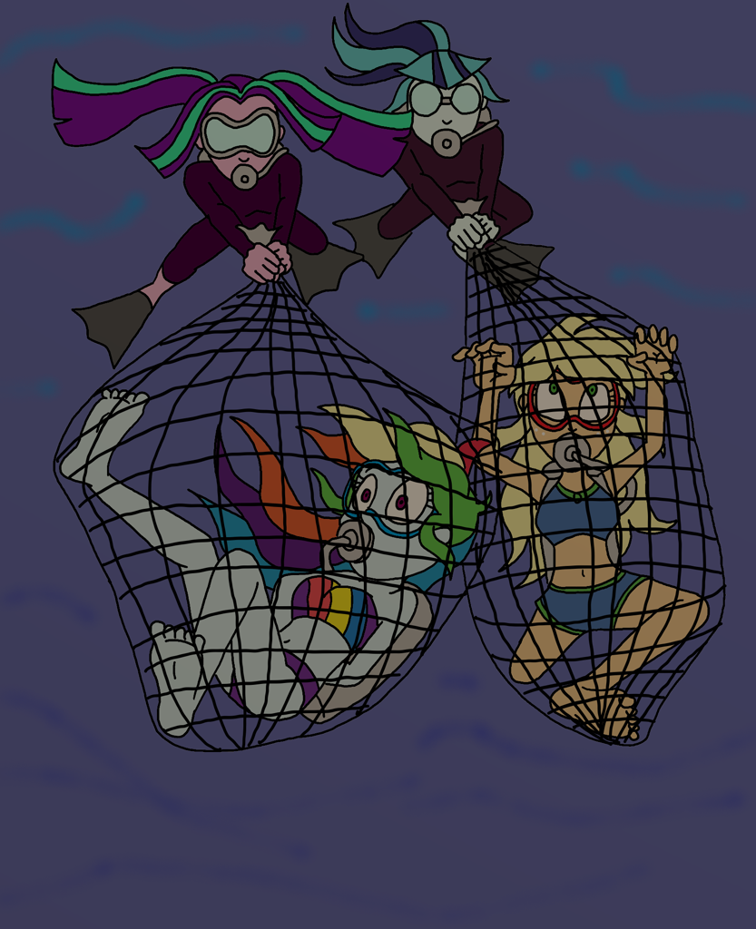 #2675395 - safe, artist:bugssonicx, applejack, aria blaze, rainbow dash ...