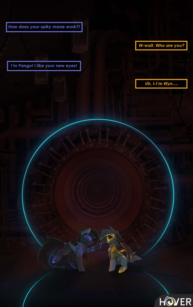 #2677972 - safe, artist:ignis, oc, oc only, oc:pango, oc:wyn, cyborg ...