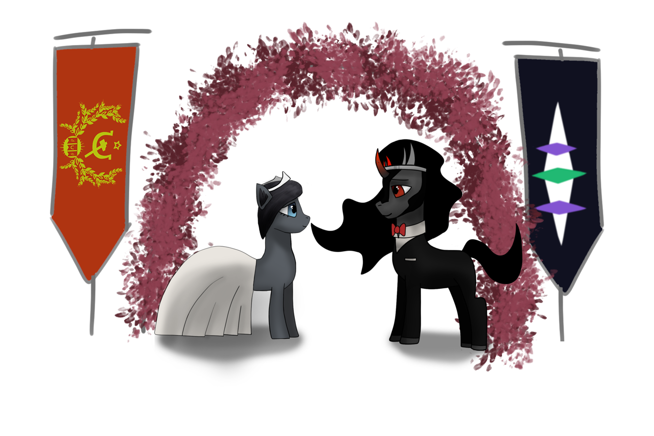 #2681359 - safe, artist:vezja, king sombra, oc, oc:sinnie, earth pony ...