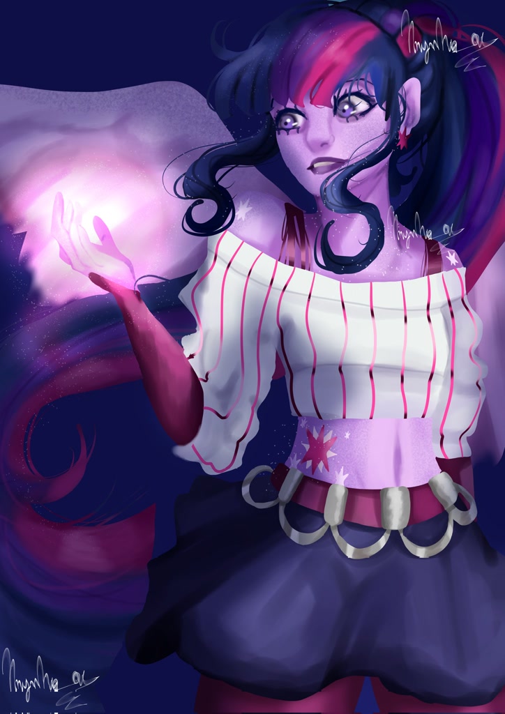 #2682902 - safe, artist:nnynha_a, twilight sparkle, human, g4, belly ...