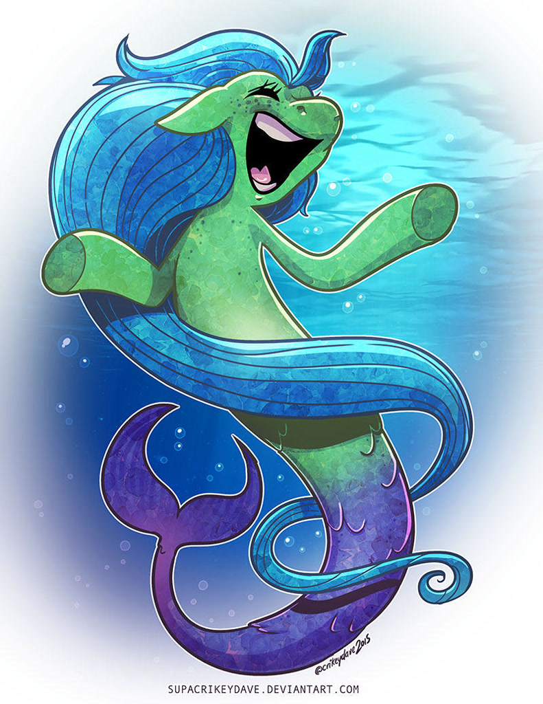 #2686272 - safe, artist:crikeydave, oc, oc only, merpony, blue mane ...