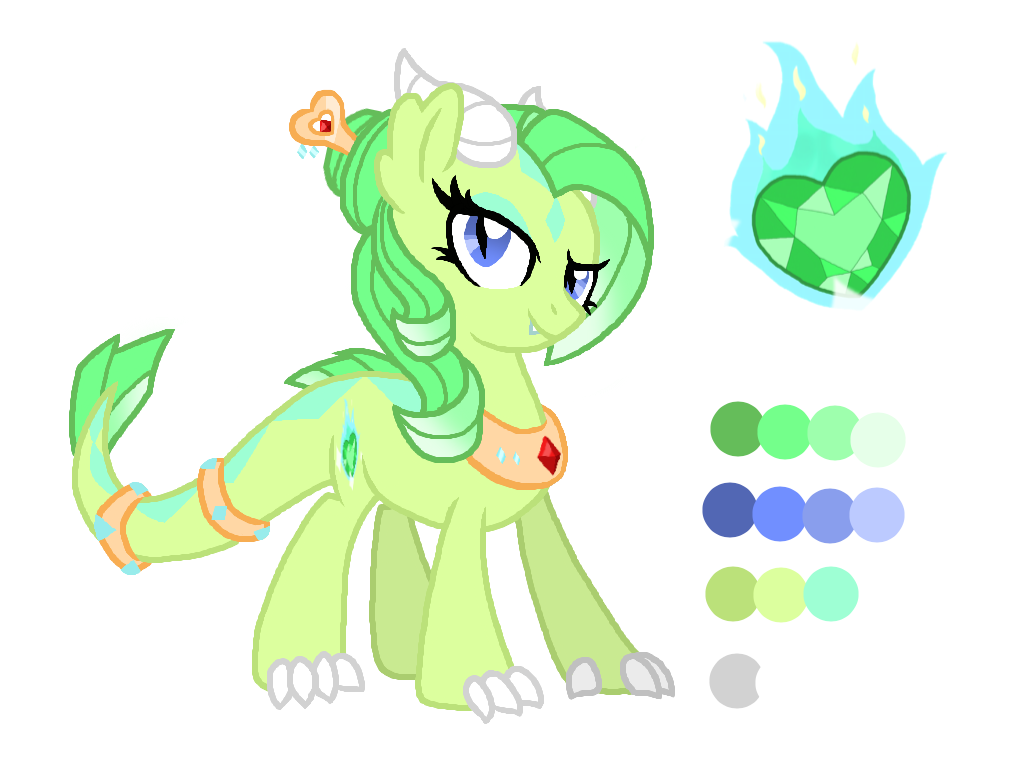 #2686820 - safe, artist:eeveewhite97, oc, oc only, oc:emerald blaze, dracony, hybrid, cutie mark ...