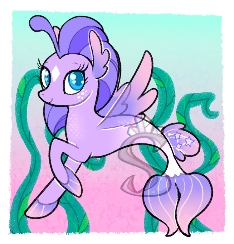 #2690145 - safe, artist:syrcaid, oc, oc only, seapony (g4), blue eyes ...