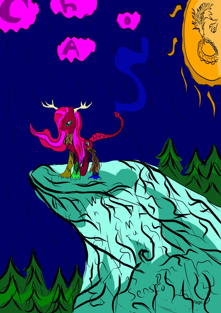 #2671845 - safe, artist:foxgearstudios, pinkie pie, draconequus, pony ...