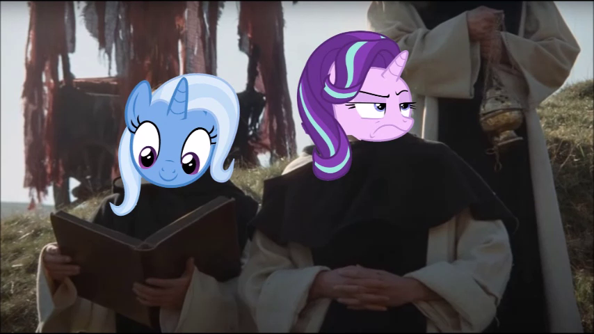 #2672051 - safe, edit, starlight glimmer, trixie, g4, animated, holy hand grenade of antioch ...