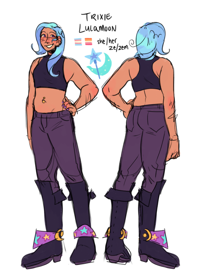 #2699822 - safe, artist:cottaboo, trixie, human, g4, female, headcanon ...