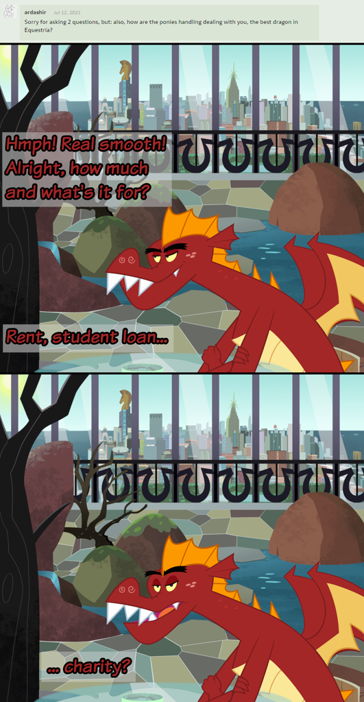 #2703551 - safe, artist:queencold, garble, dragon, ask garble, g4 ...