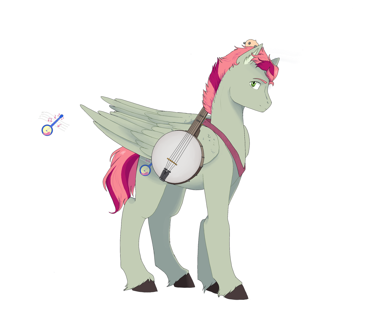 #2705123 - safe, artist:t3ssrina, banjo blue, pegasus, pony, banjo ...