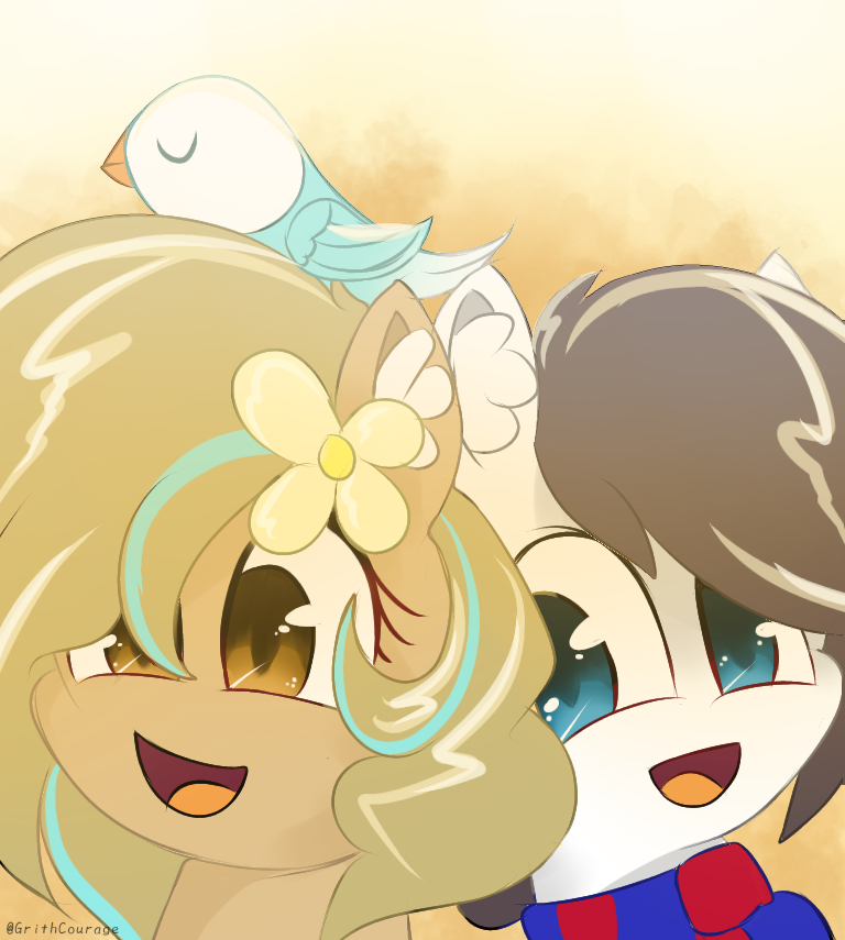 #2708523 - safe, artist:grithcourage, oc, oc:grith courage, oc:jacktor script, bird, earth pony ...