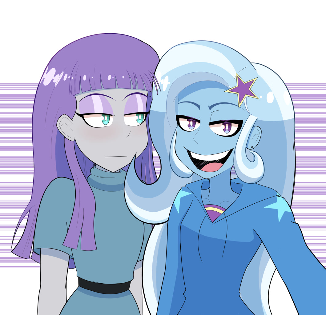 2711512 Safe Artist Lyonzyon Maud Pie Trixie Human Equestria