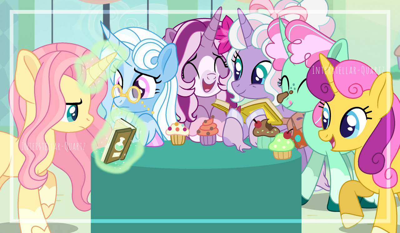 #2696311 - safe, artist:interstellar-quartz, bon bon (g1), fluttershy ...