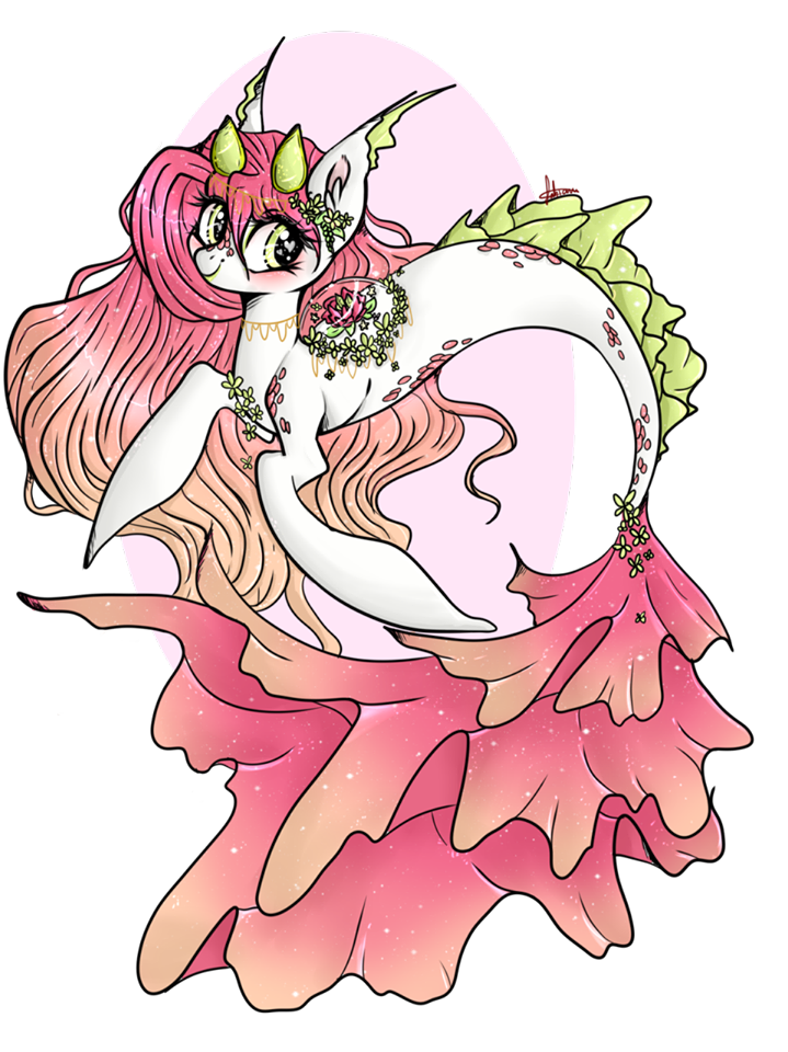 #2697367 - safe, artist:niniibear, oc, oc only, merpony, seapony (g4), auction, blushing, dorsal ...