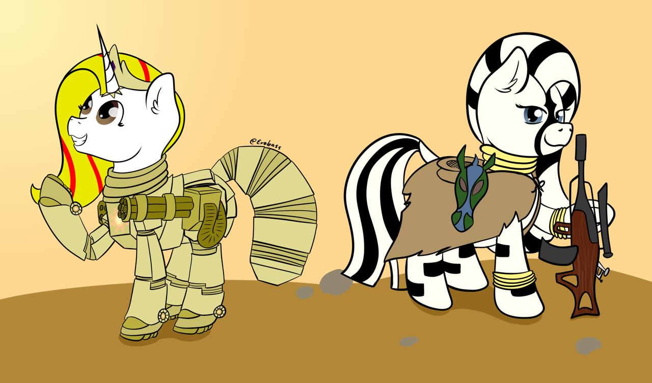 #2789196 - semi-grimdark, artist:exobass, oc, pony, unicorn, zebra ...