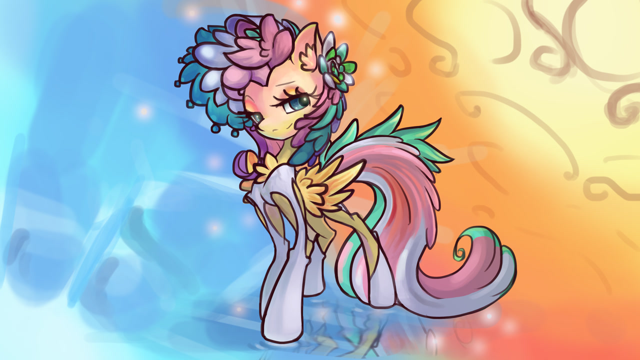 #2790174 - safe, artist:alexsavenije, fluttershy, lotus blossom ...