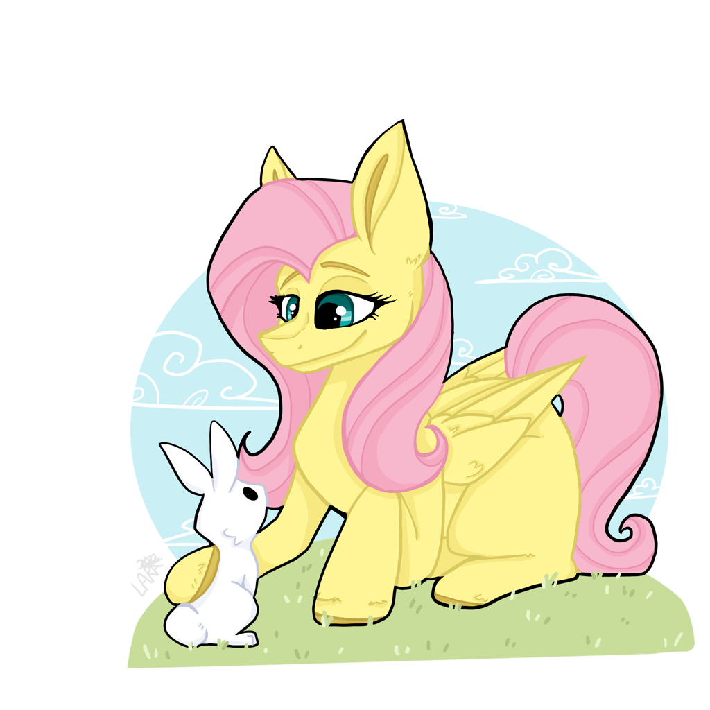 #2790256 - safe, artist:blacktreex, angel bunny, fluttershy, pegasus ...
