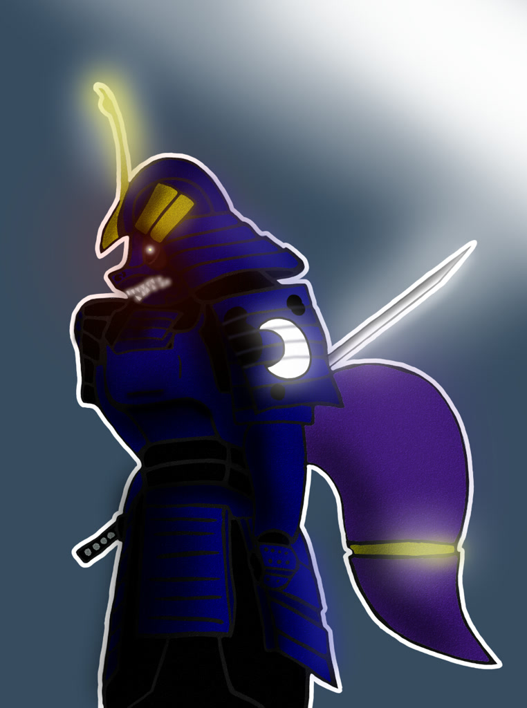#2791617 - safe, artist:goldfox, oc, earth pony, pony, armor, katana ...