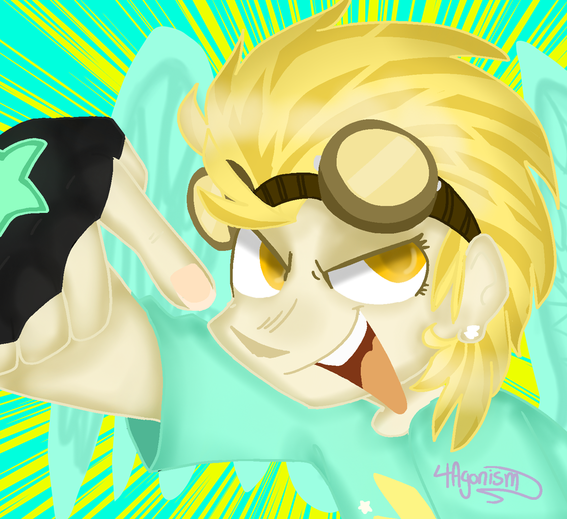 #2964499 - safe, artist:4agonism, lightning dust, human, g4, aviator ...