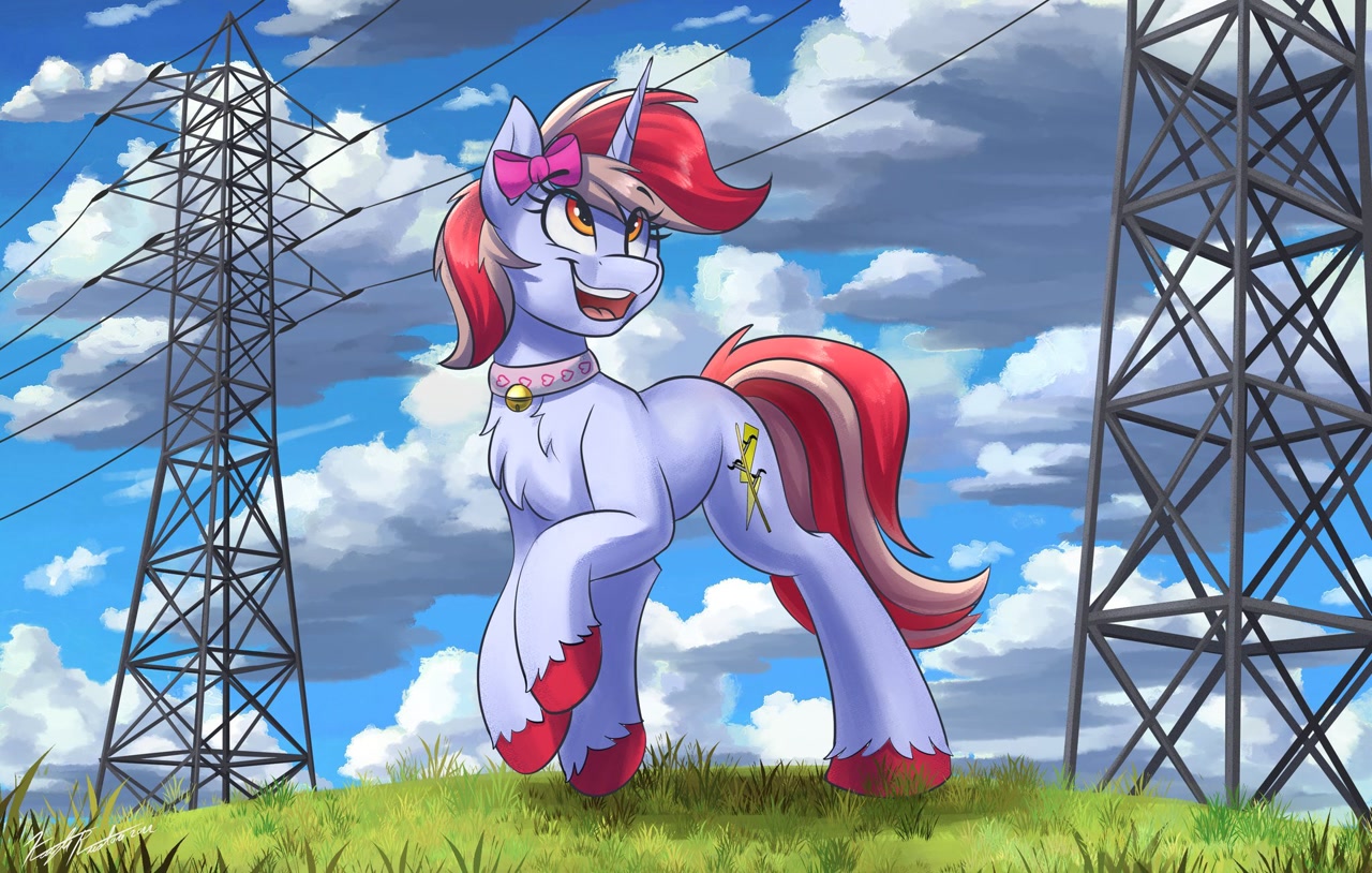 #2964525 - safe, artist:kaylerustone, oc, oc only, oc:cinnamon lightning, pony, unicorn, bell ...