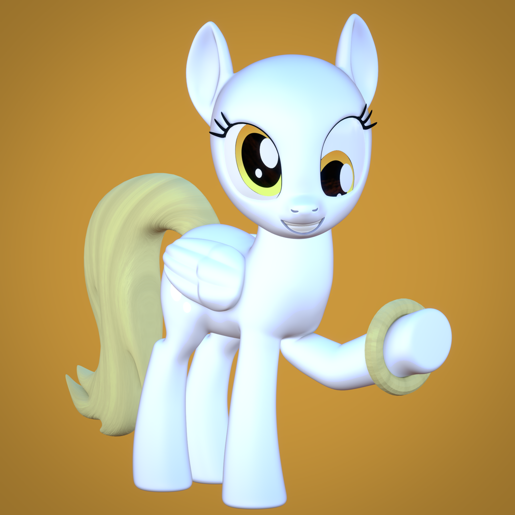 #2964633 - safe, artist:wissle, derpy hooves, pegasus, pony, 3d, bald ...