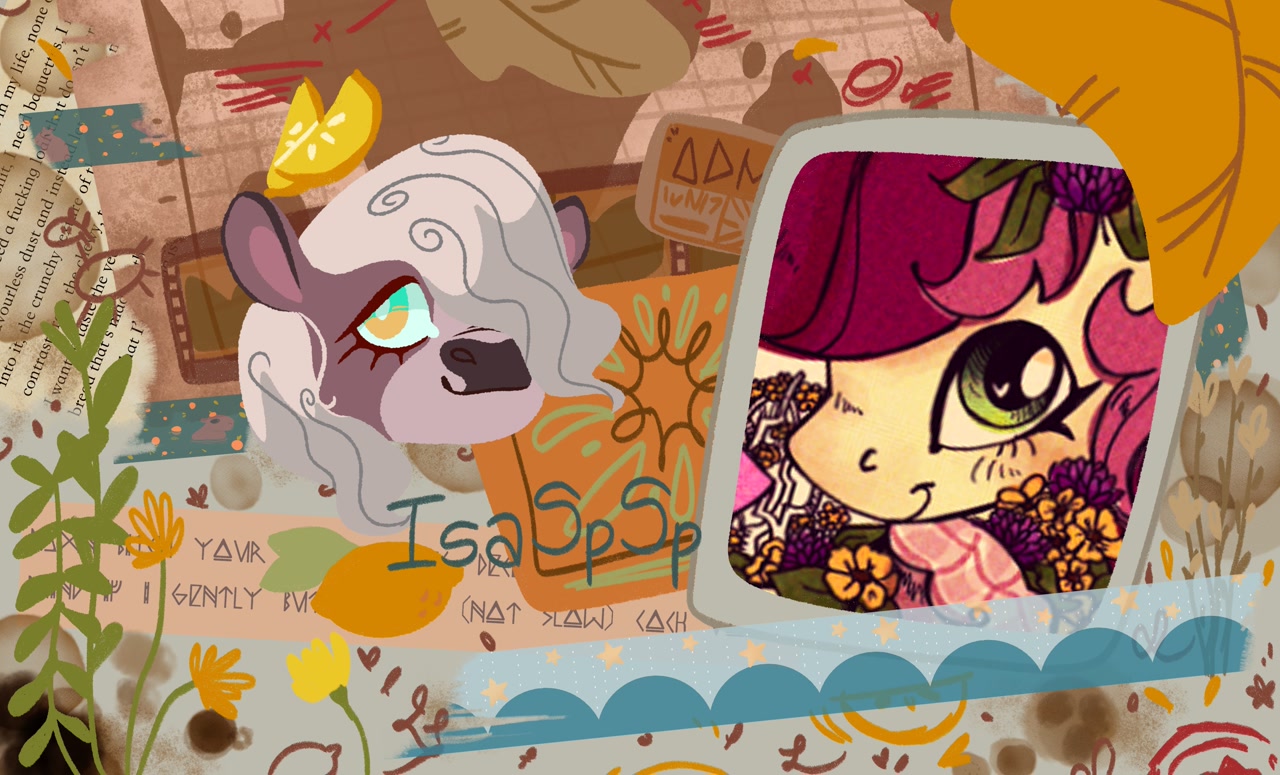 #2965330 - safe, artist:laps-sp, roseluck, oc, oc:aspen, earth pony, pony, art pack:nightmare ...