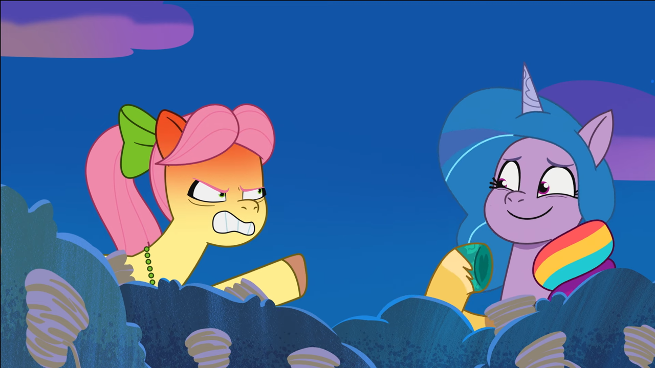 #2965638 - safe, screencap, izzy moonbow, posey bloom, earth pony, pony ...