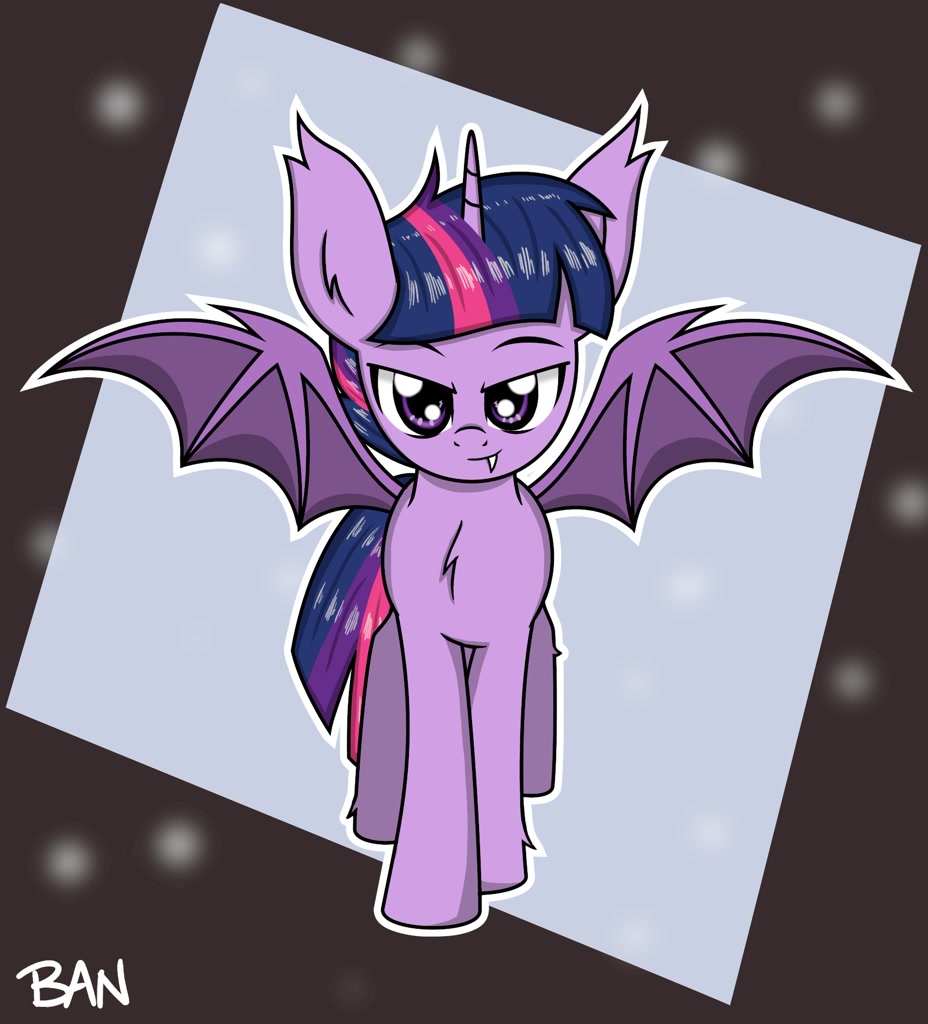 #2966103 - safe, artist:banquo0, twilight sparkle, alicorn, bat pony, bat pony alicorn, pony, g4 ...