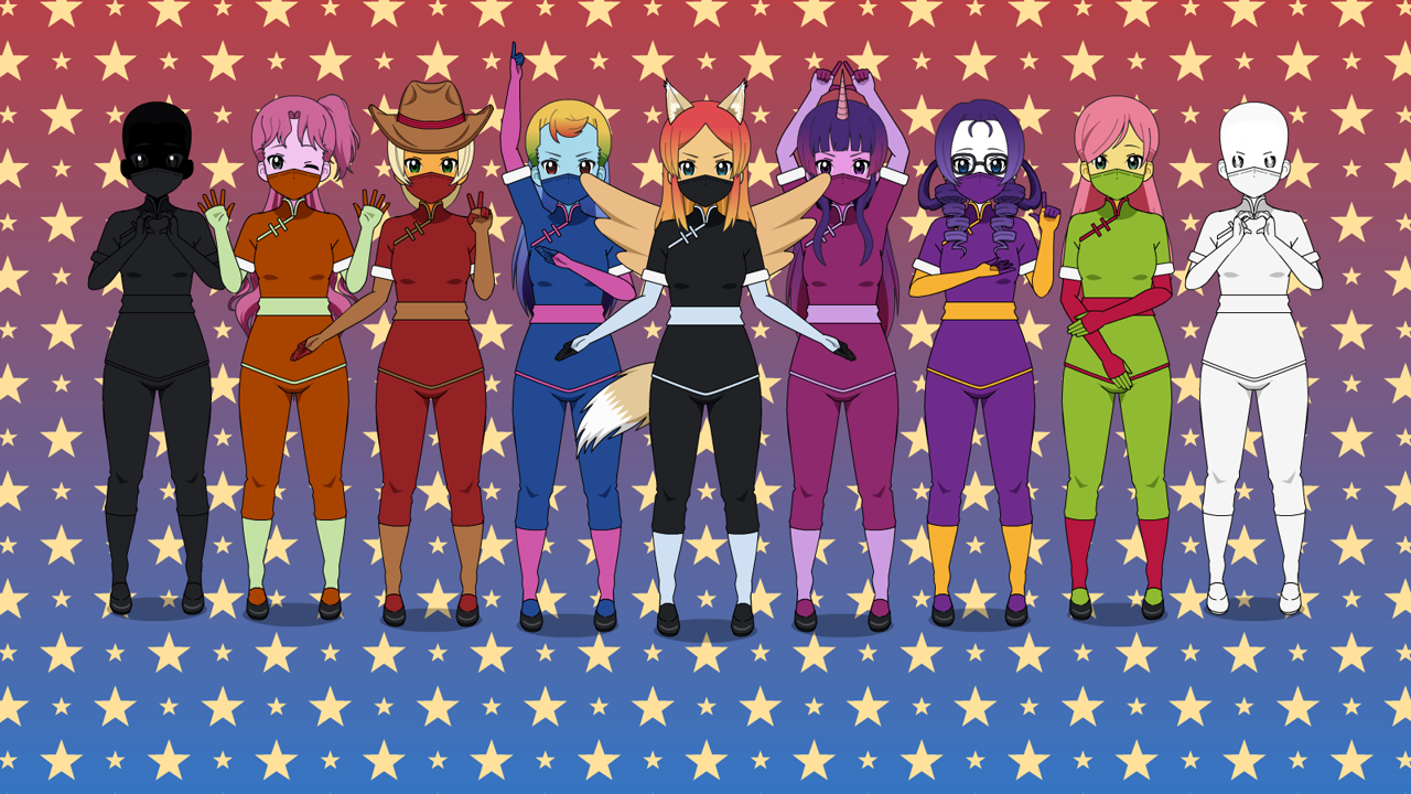 #2966970 - safe, artist:nightmaremissy, applejack, fluttershy, pinkie ...