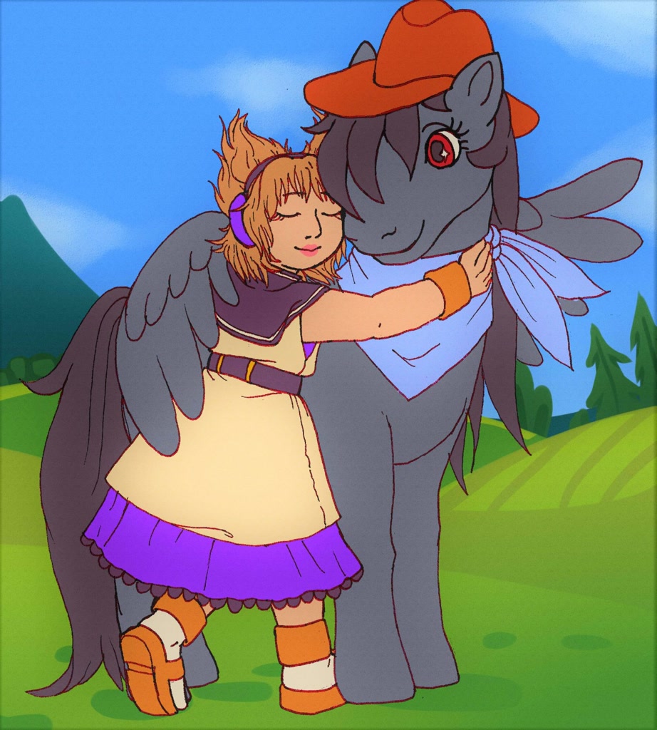 #2967385 - safe, artist:deepseacityunderground, human, pegasus, pony ...