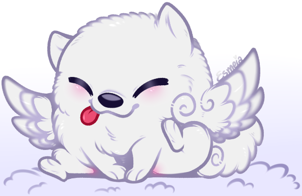 #2967426 - safe, artist:esmeia, cloudpuff, dog, flying pomeranian ...