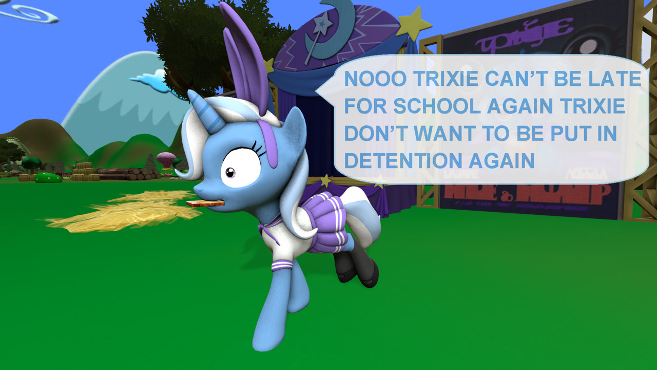 #2969027 - safe, artist:ask-the-luna-knight, trixie, 3d, bunny ears ...