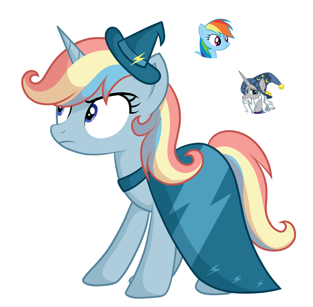 #2969362 - safe, artist:tenderrain-art, rainbow dash, star swirl the ...