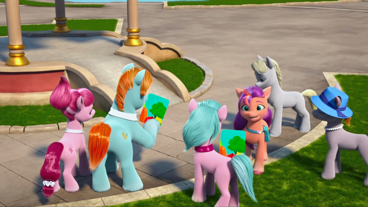 #2958839 - safe, screencap, dahlia, sander, sunny starscout, sweets (g5), toots, earth pony ...