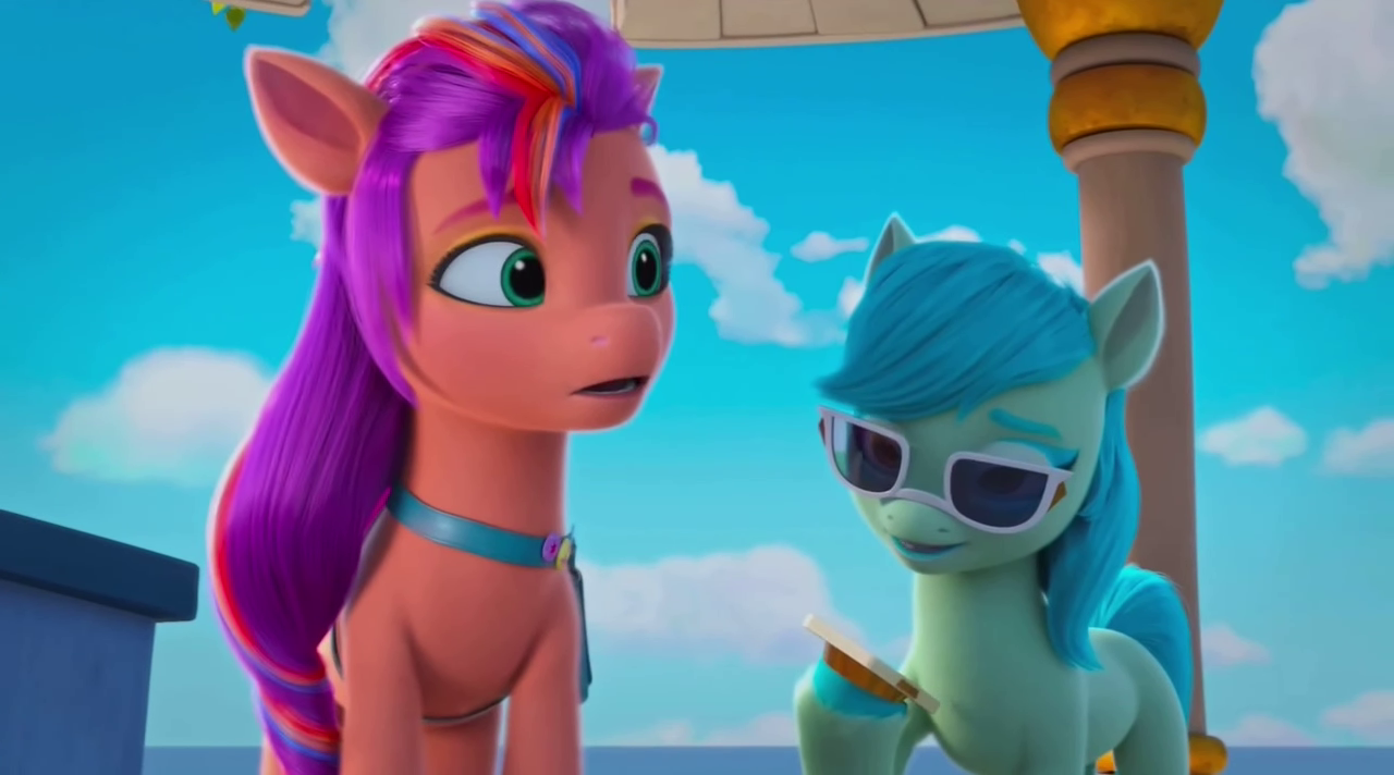 #2959303 - safe, screencap, lily (g5), rosedust (g5), sugar moonlight, sunny starscout, alicorn ...