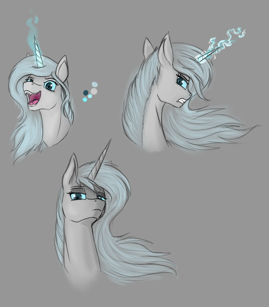 #2970719 - safe, artist:stray prey, oc, oc only, oc:glaciess lorica, pony, unicorn, glowing ...