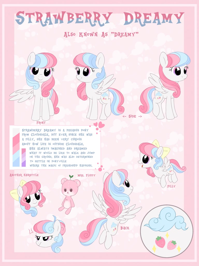 #2974822 - safe, artist:cstrawberrymilk, oc, oc only, oc:strawberry dreamy, pony, reference ...