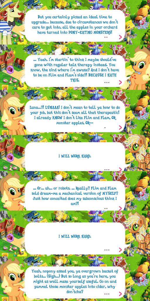 #2976009 - safe, gameloft, applejack, flam, rarity, earth pony, pony ...