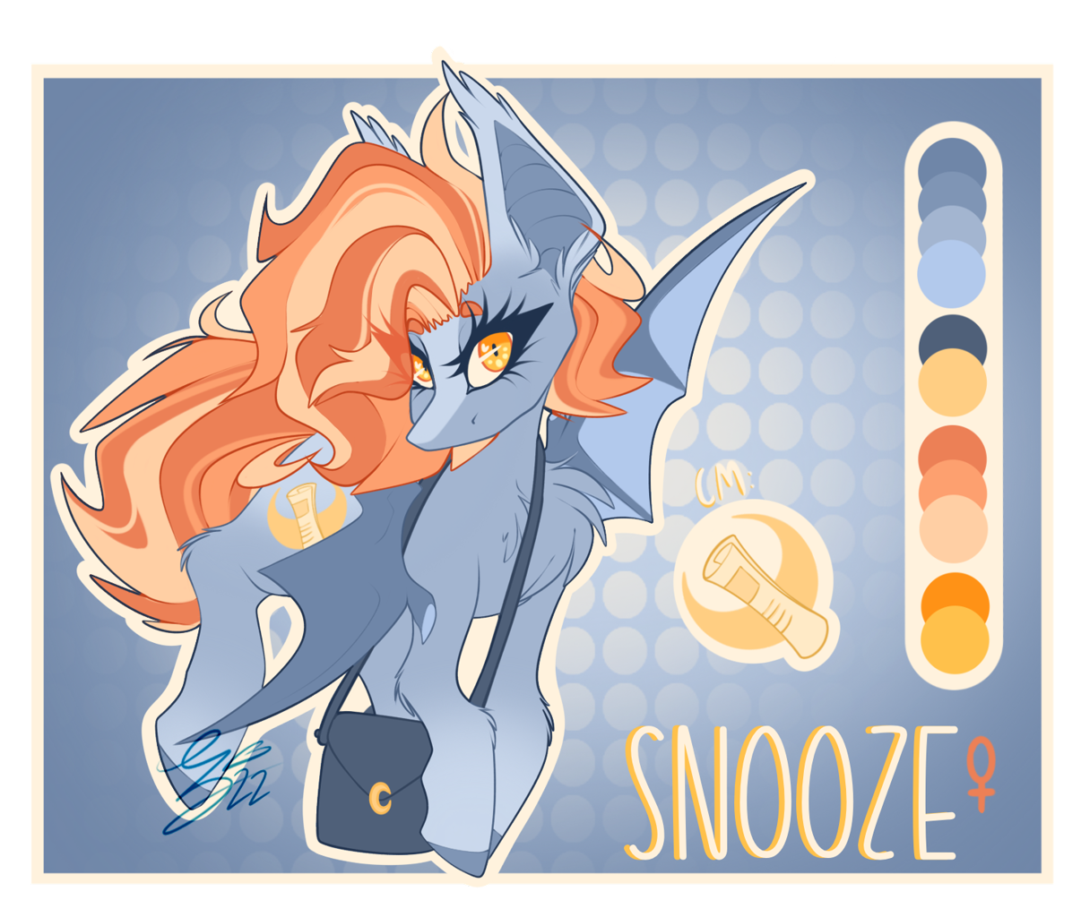 #2976709 - safe, artist:ezzerie, oc, oc:snooze, bat pony, bag, fluffy ...