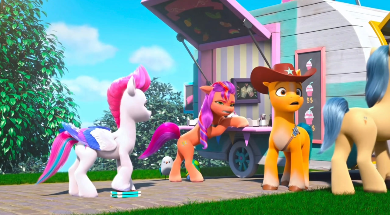 #2960047 - safe, screencap, hitch trailblazer, sunny starscout, zipp storm, earth pony, pegasus ...