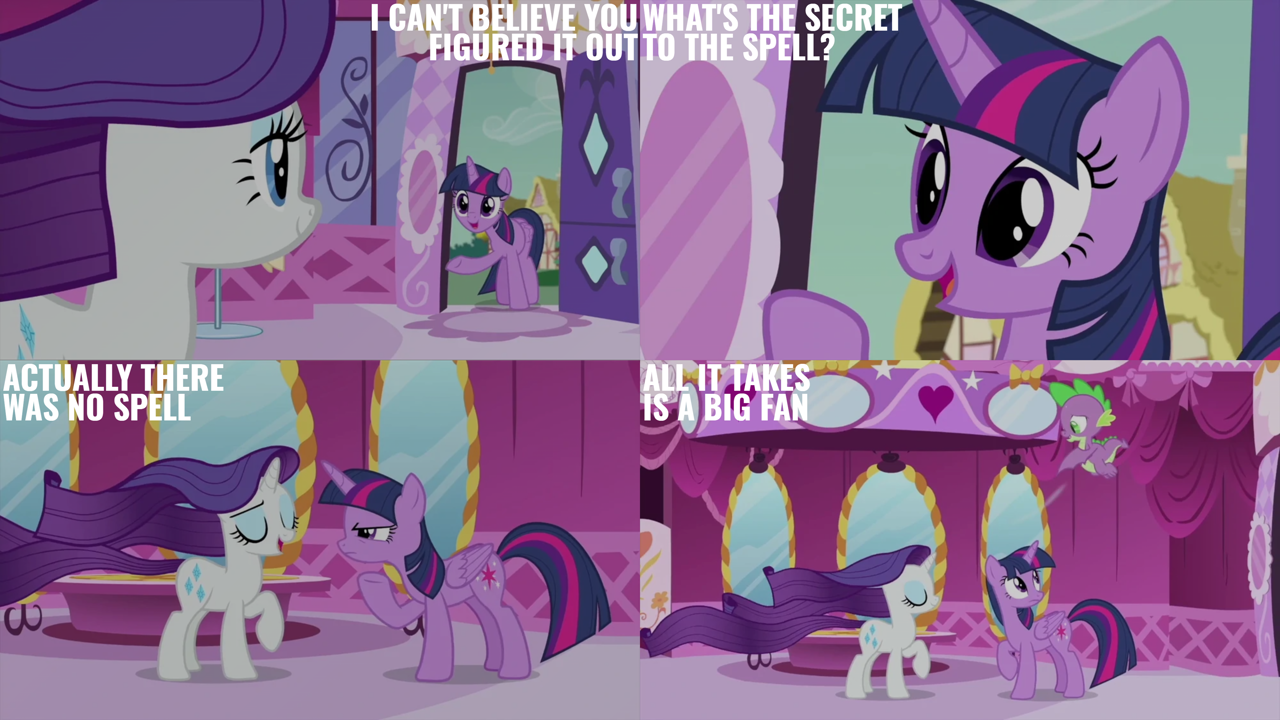 #2977154 - safe, edit, edited screencap, editor:quoterific, screencap, rarity, spike, twilight ...