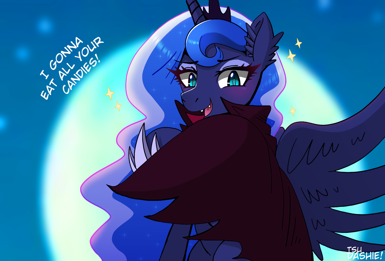 #2977462 - safe, artist:tsudashie, princess luna, alicorn, pony, undead ...